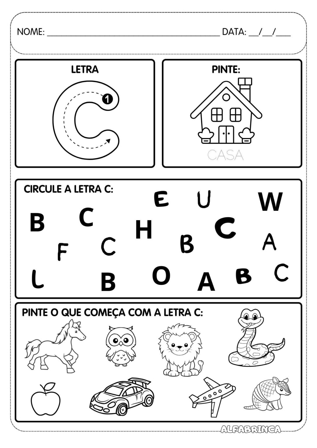 Atividades com as Letras do Alfabeto para Imprimir – Educação Infantil ...