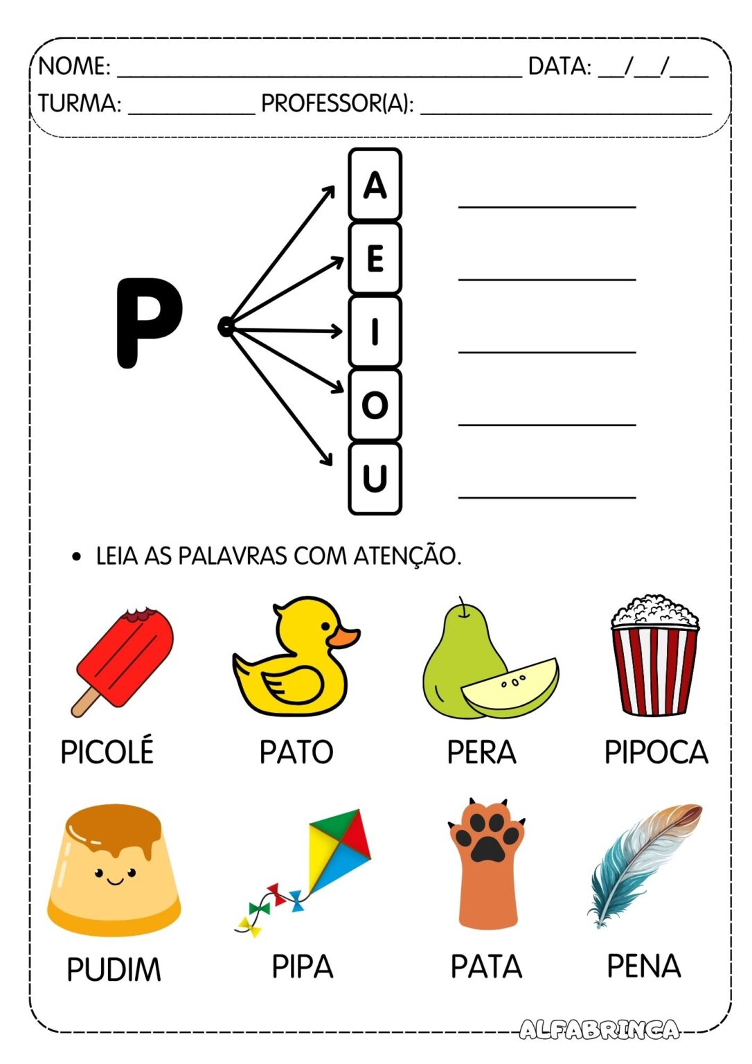 Atividades Pa Pe Pi Po Pu para imprimir - Família silábica da letra P ...