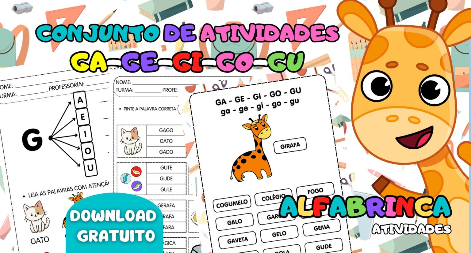 Atividades para trabalhar sílabas GA GE GI GO GU prontas para imprimir ...