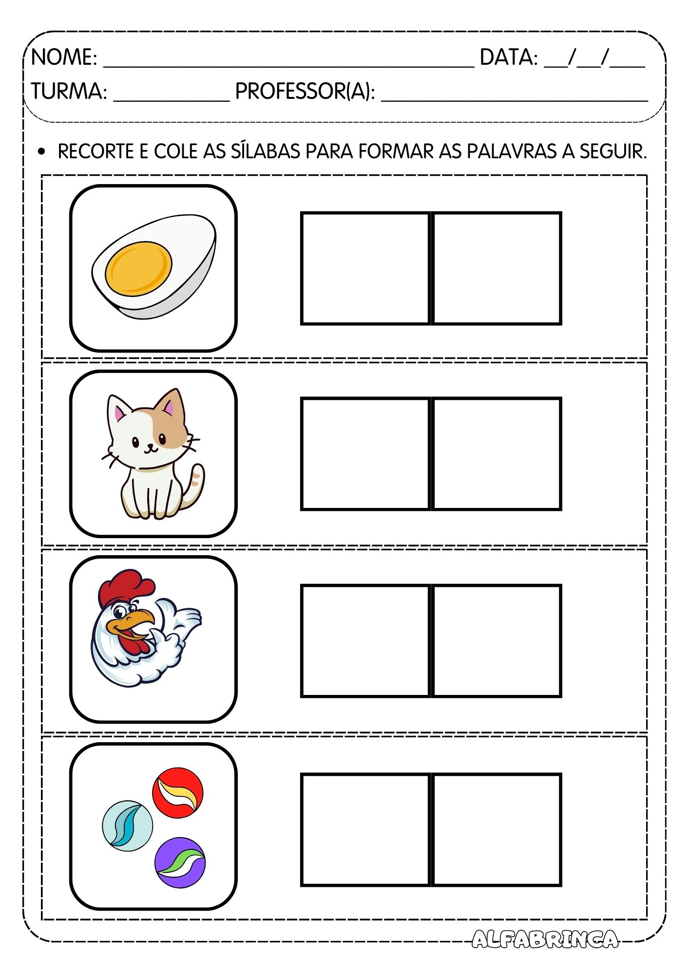 Atividades para trabalhar sílabas GA GE GI GO GU prontas para imprimir ...