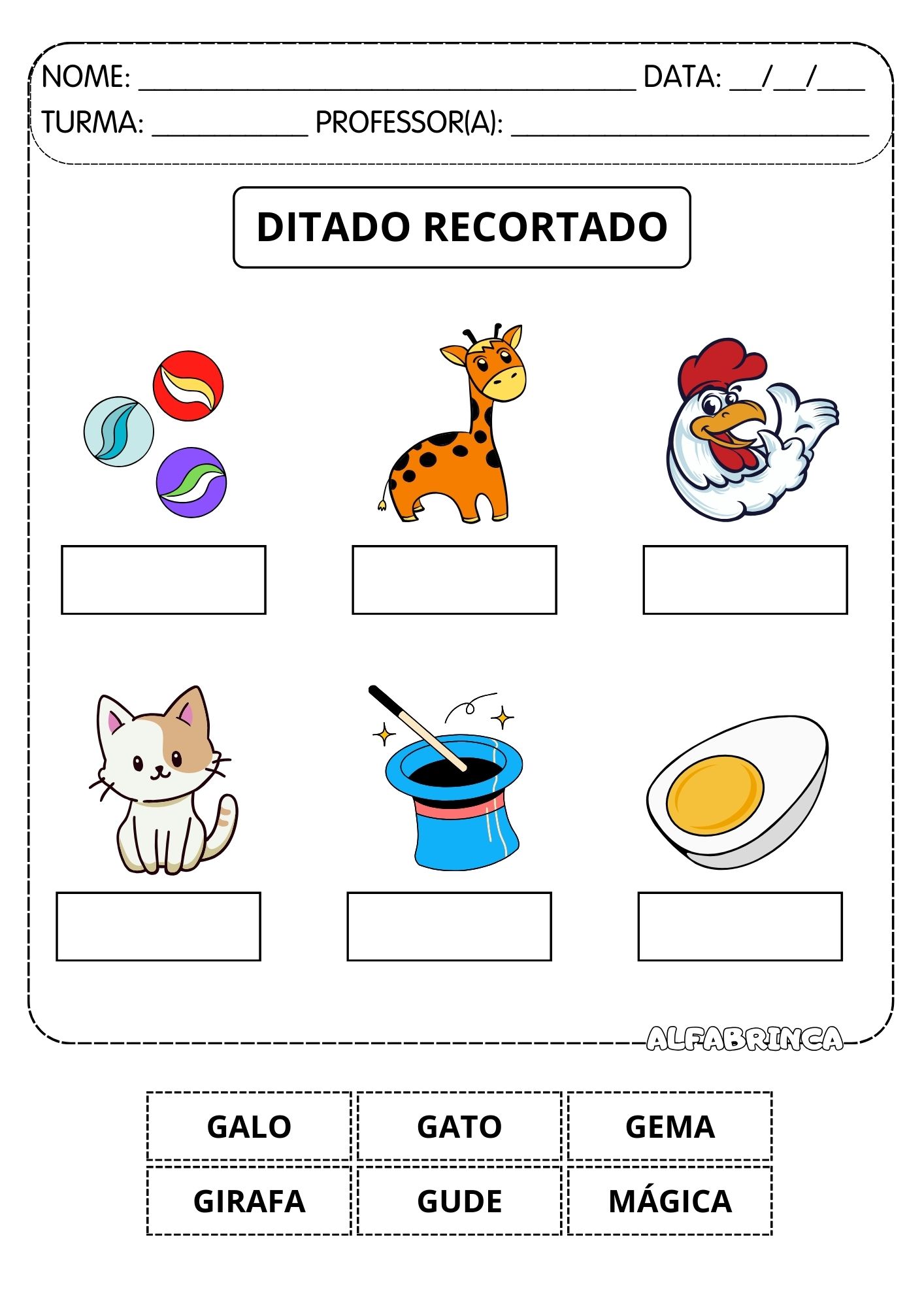 Atividades para trabalhar sílabas GA GE GI GO GU prontas para imprimir ...