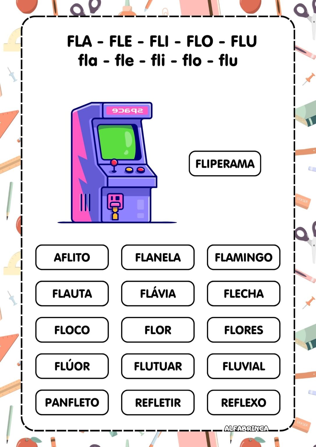 Atividades com Sílabas Complexas FL prontas para imprimir - Alfabrinca