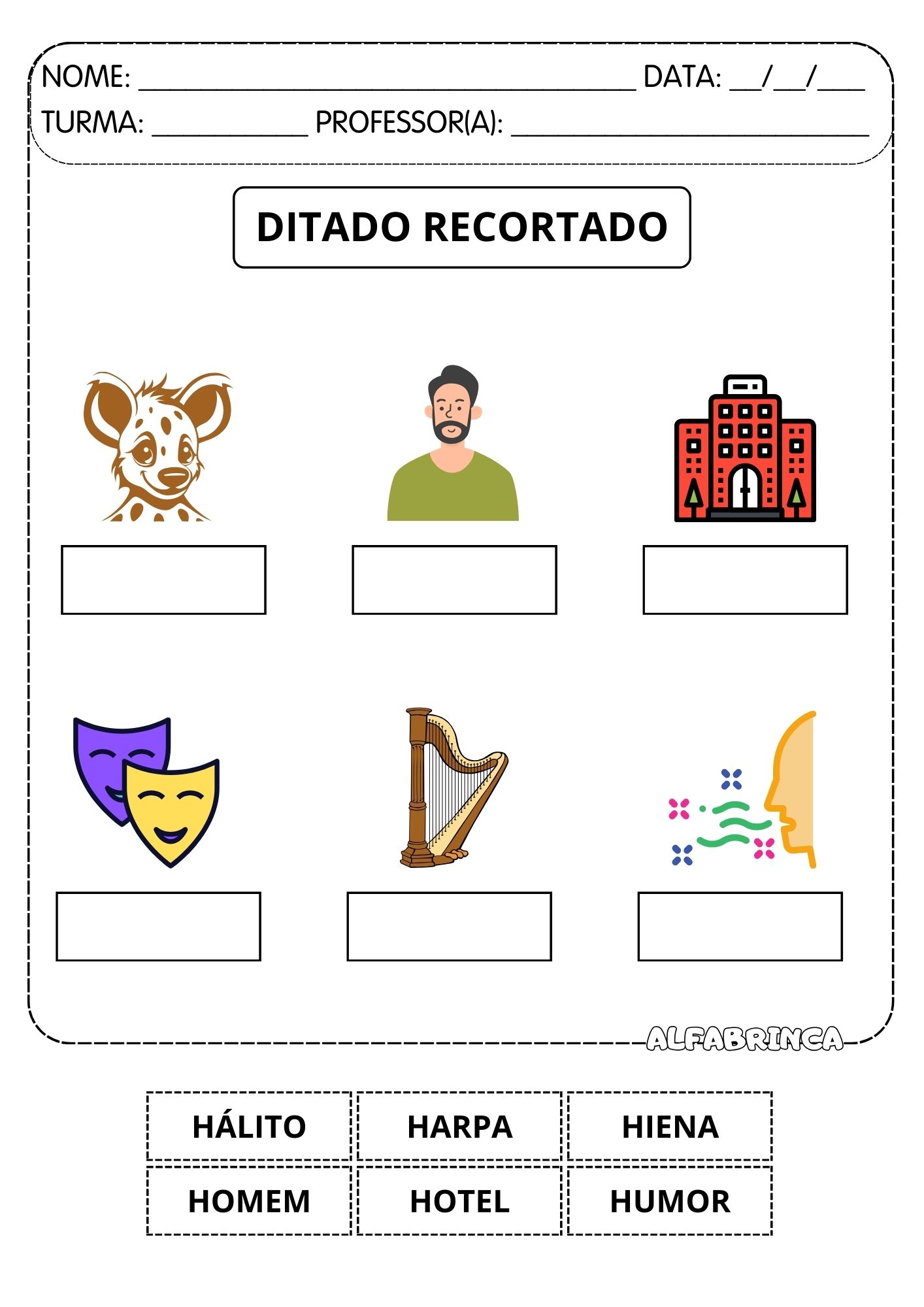 Ha He Hi Ho Hu - Atividades para imprimir - Alfabrinca