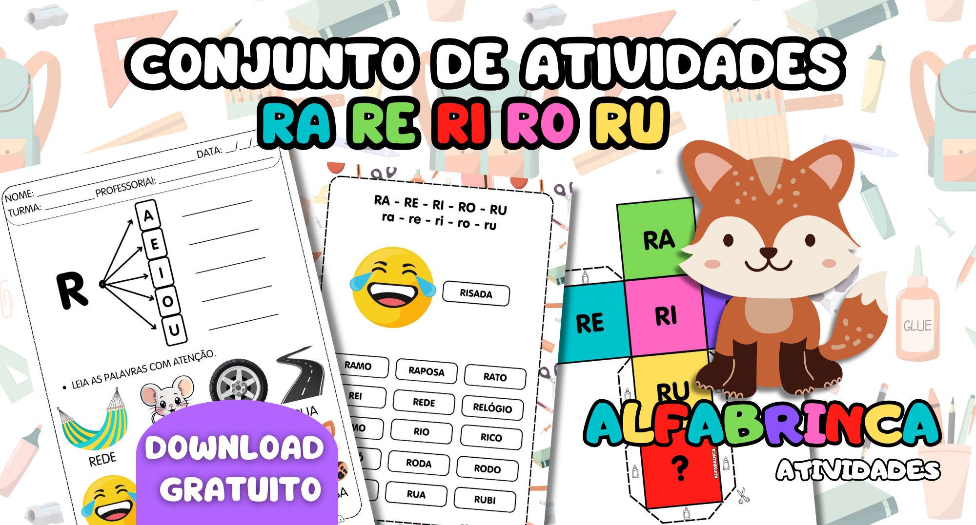 Atividades Ra Re Ri Ro Ru - Atividades prontas para imprimir - Família ...