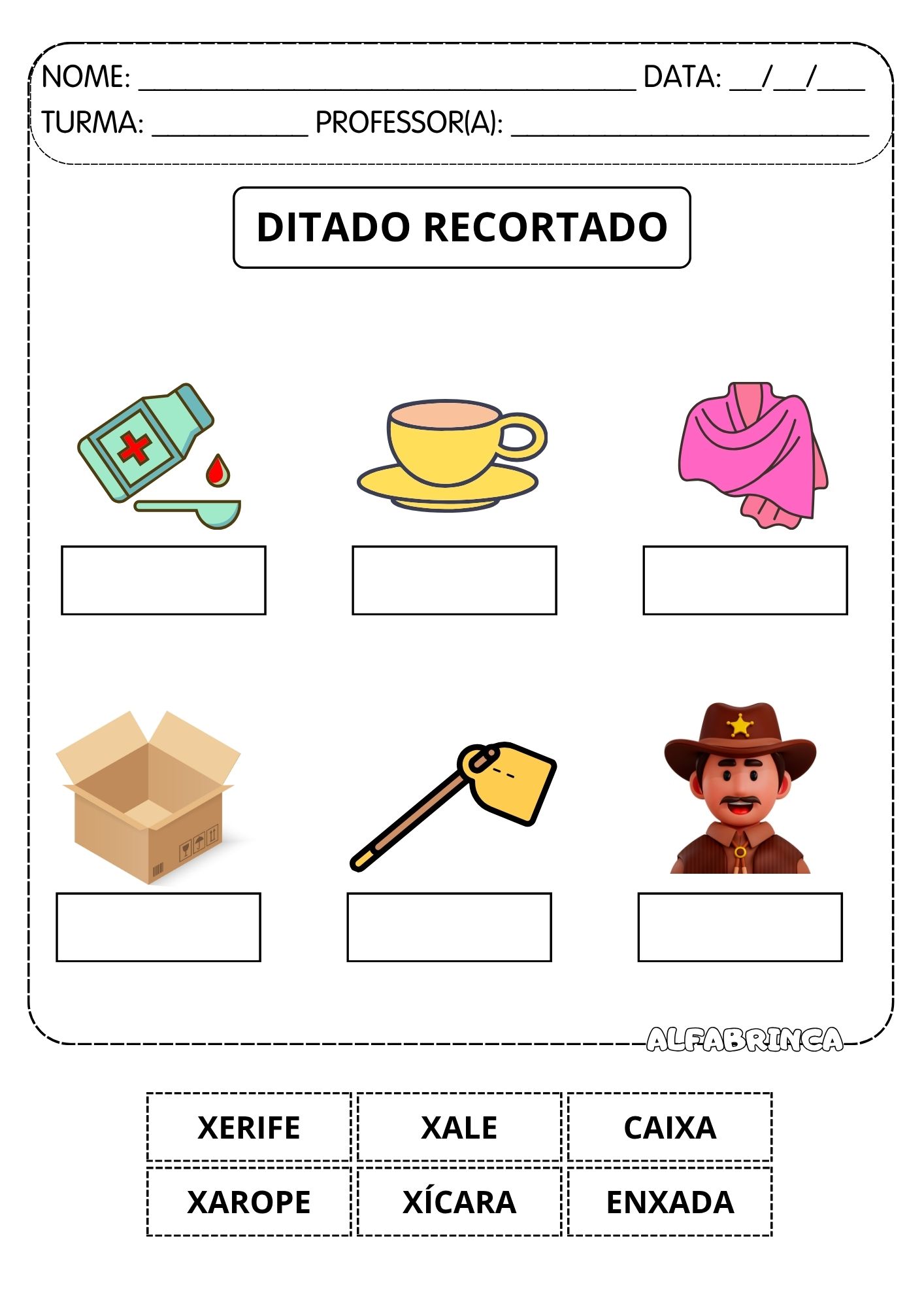 Família silábica X - Xa Xe Xi Xo Xu - Atividades para imprimir - Alfabrinca