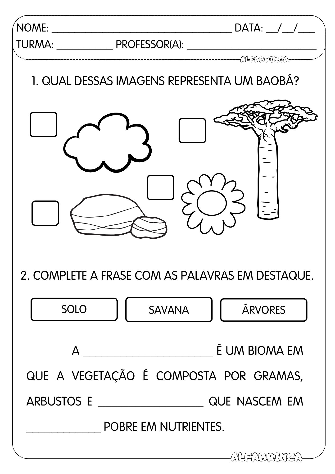 Sequência Didática - OBAX - Atividades de Interpretação - Alfabrinca