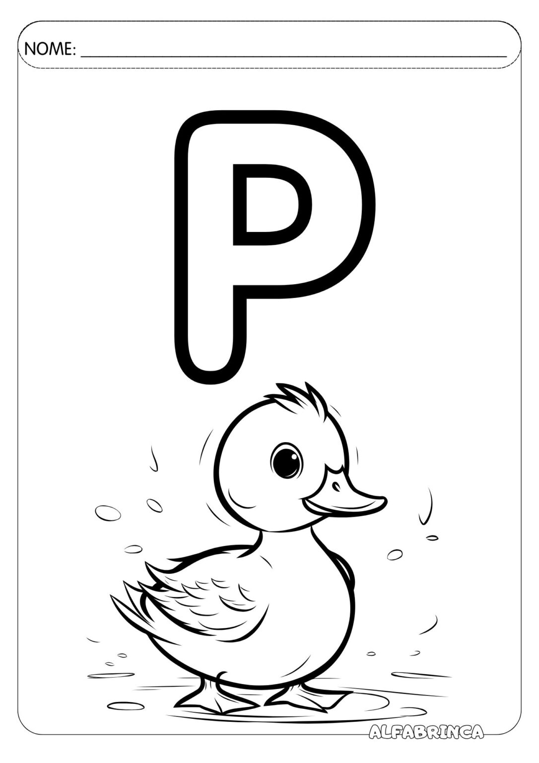 Alfabeto ilustrado para colorir - Alfabrinca
