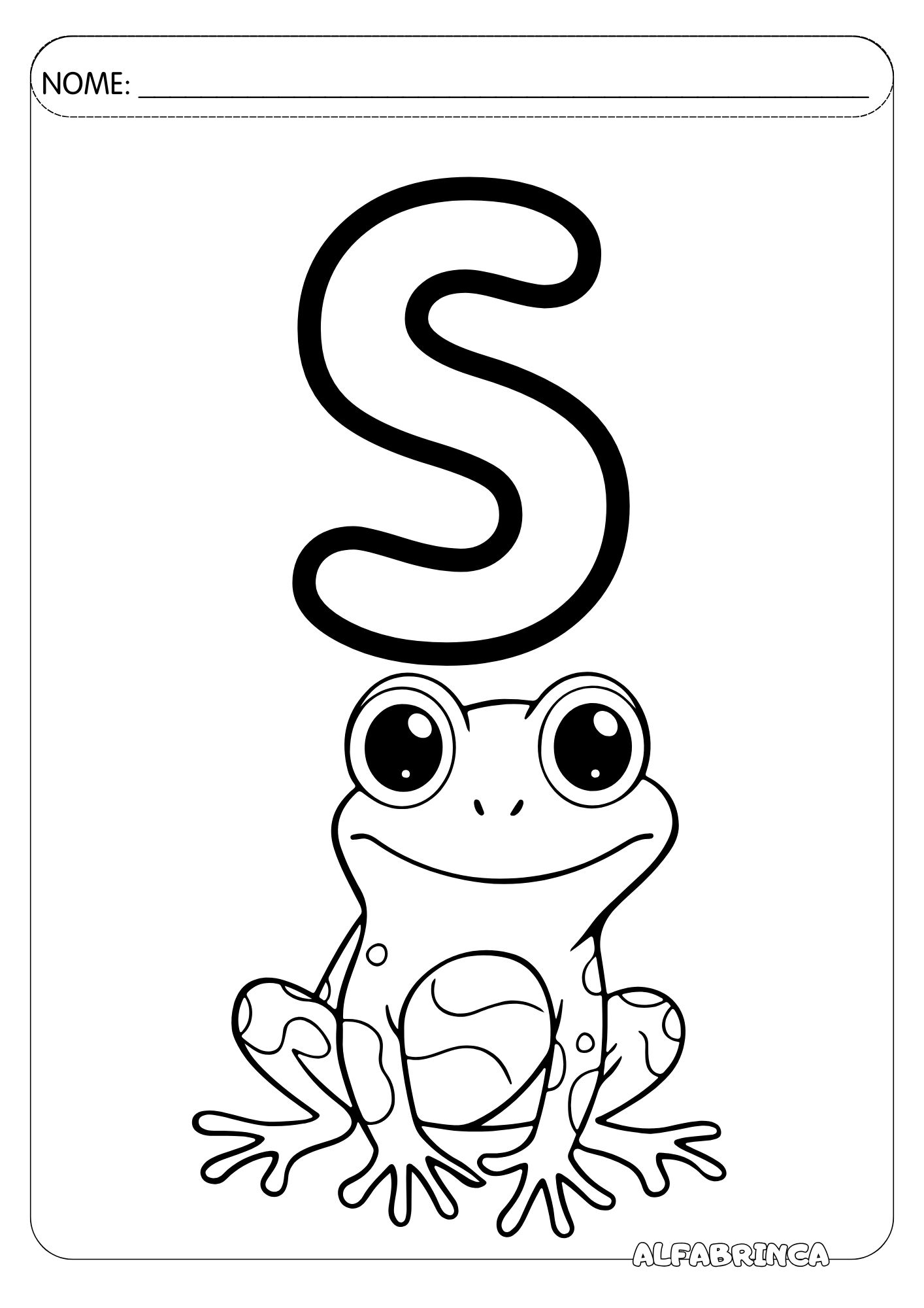 Alfabeto ilustrado para colorir - Alfabrinca