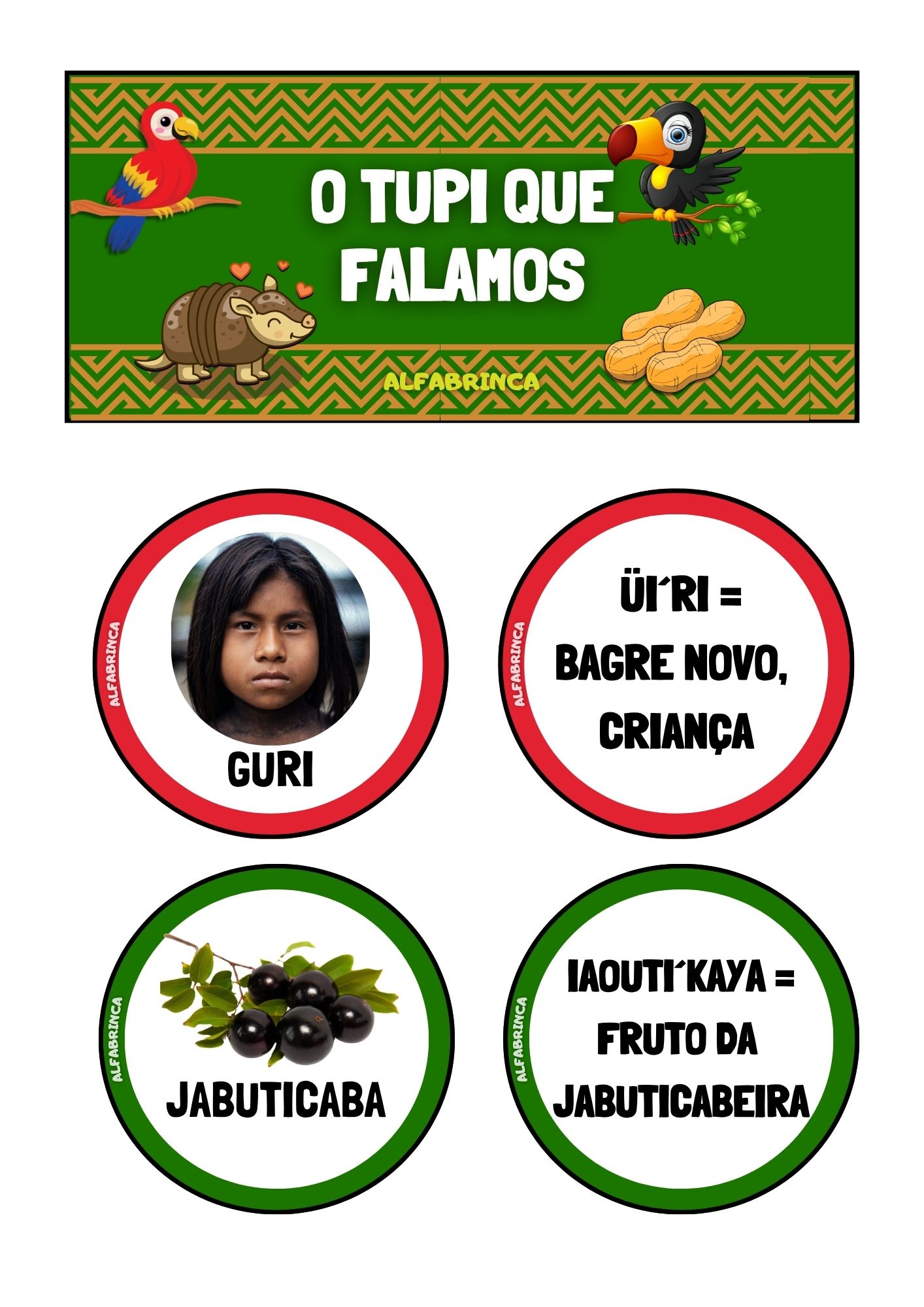 O Tupi que falamos - Palavras na lata - Recurso pronto para imprimir ...